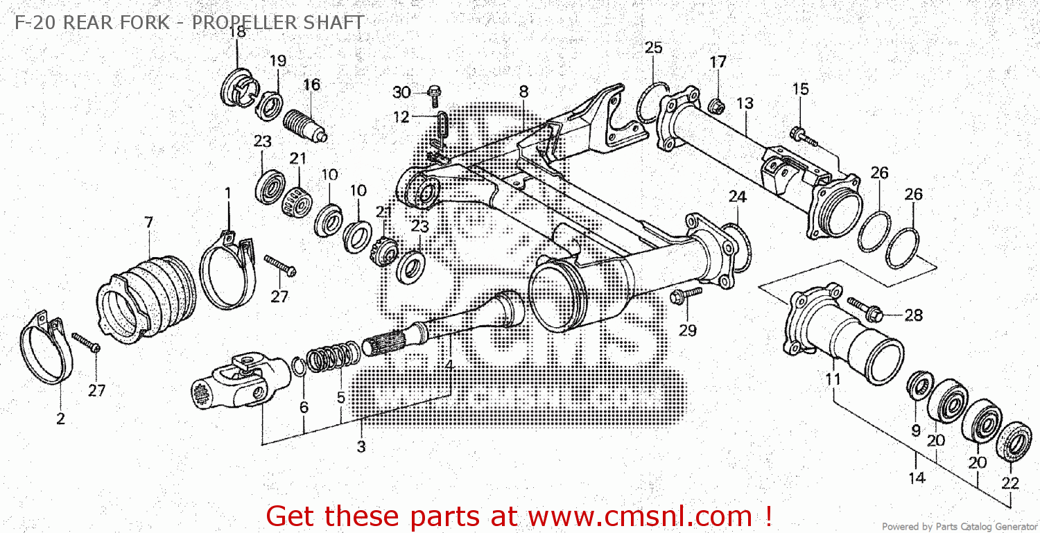 Honda TRX250 1986 (G) F-20 REAR FORK - PROPELLER SHAFT - buy F-20 REAR ...