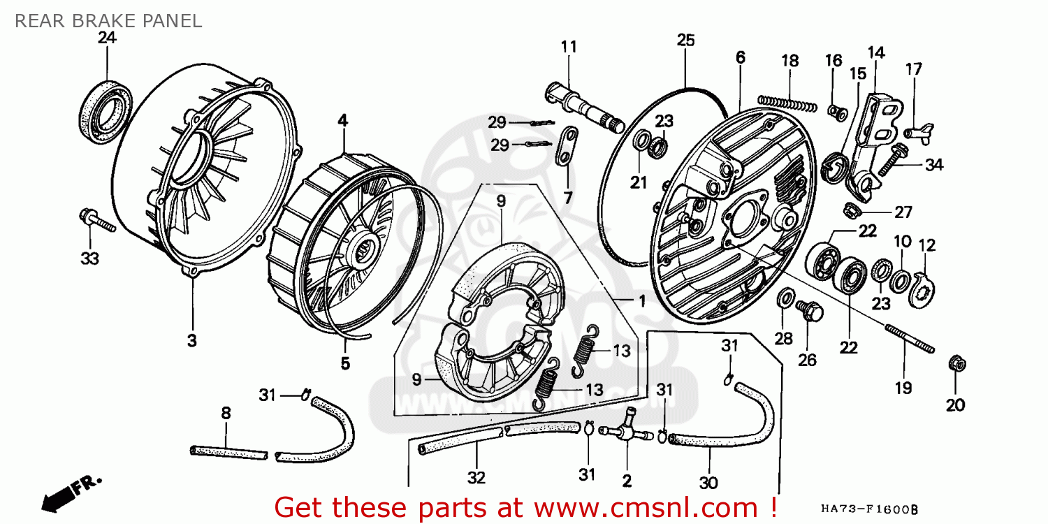 Honda TRX350 FOURTRAX 1991 (M) CANADA SUL REAR BRAKE PANEL - buy REAR ...