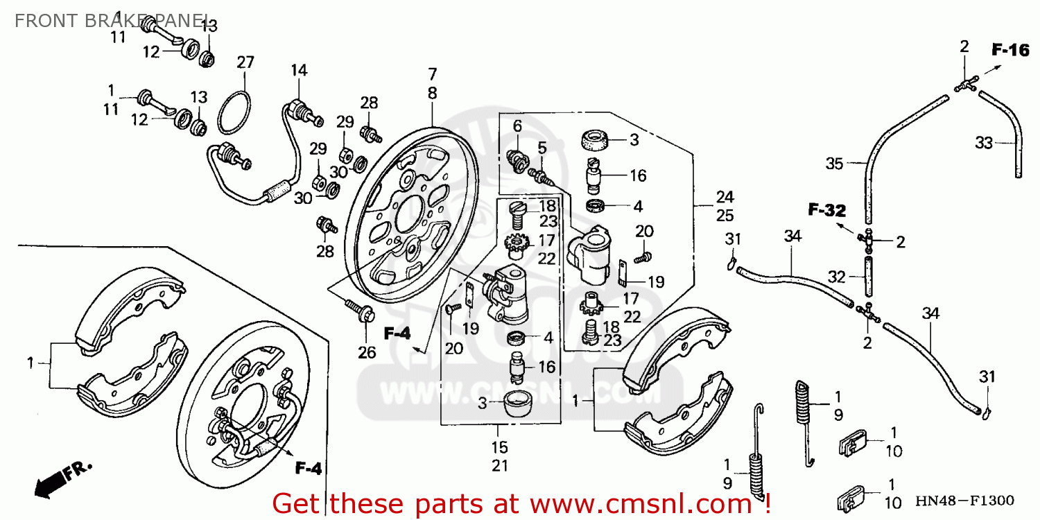Honda TRX350FM FOURTRAX 2005 (5) AUSTRALIA FRONT BRAKE PANEL - buy ...