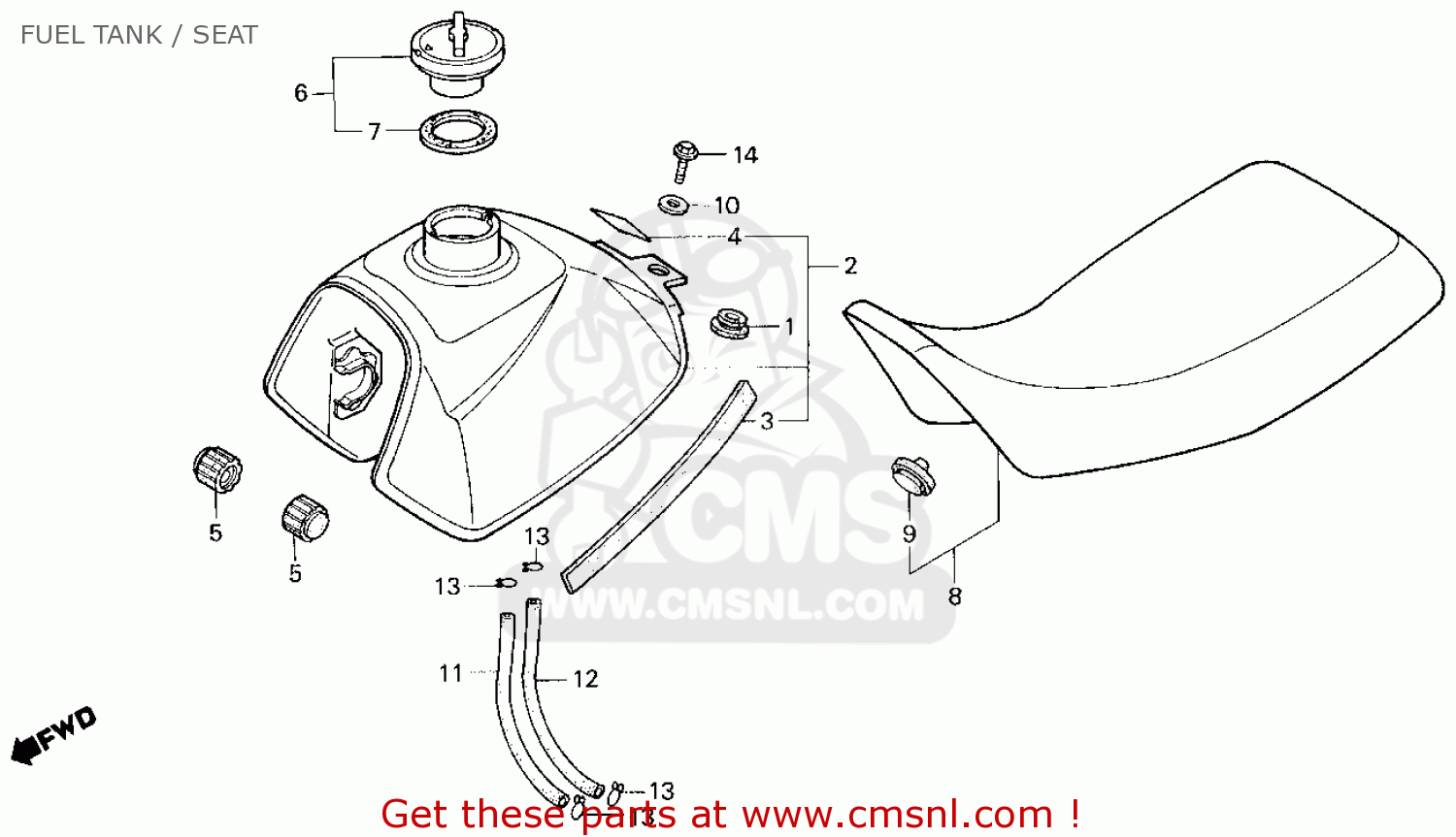 Honda TRX70 FOURTRAX 70 1986 (G) USA parts lists and schematics