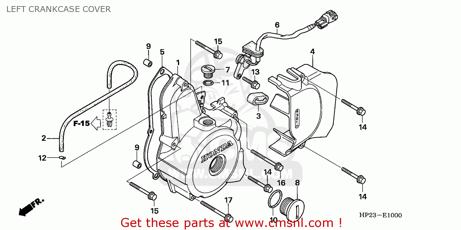 Honda TRX90 FOURTRAX 2006 (6) USA LEFT CRANKCASE COVER - buy LEFT ...
