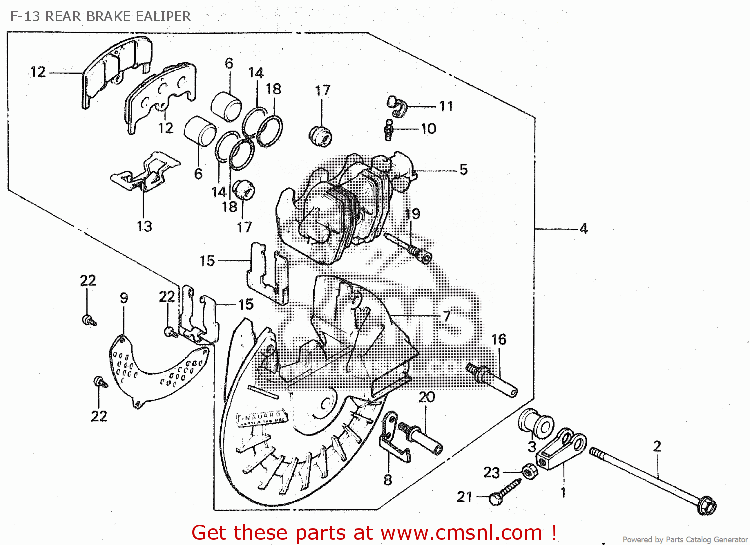 Honda VF400F 1983 (D) F-13 REAR BRAKE EALIPER - buy F-13 REAR BRAKE ...