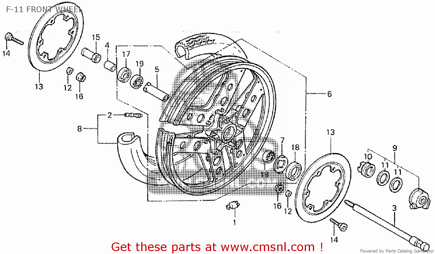 Honda VF500F INTERCEPTOR 1984 (E) F-11 FRONT WHEEL - buy F-11 FRONT ...