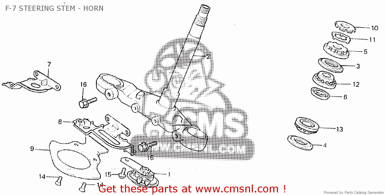 Honda VF500F INTERCEPTOR 1985 (F) F-7 STEERING STEM - HORN - buy F-7 ...