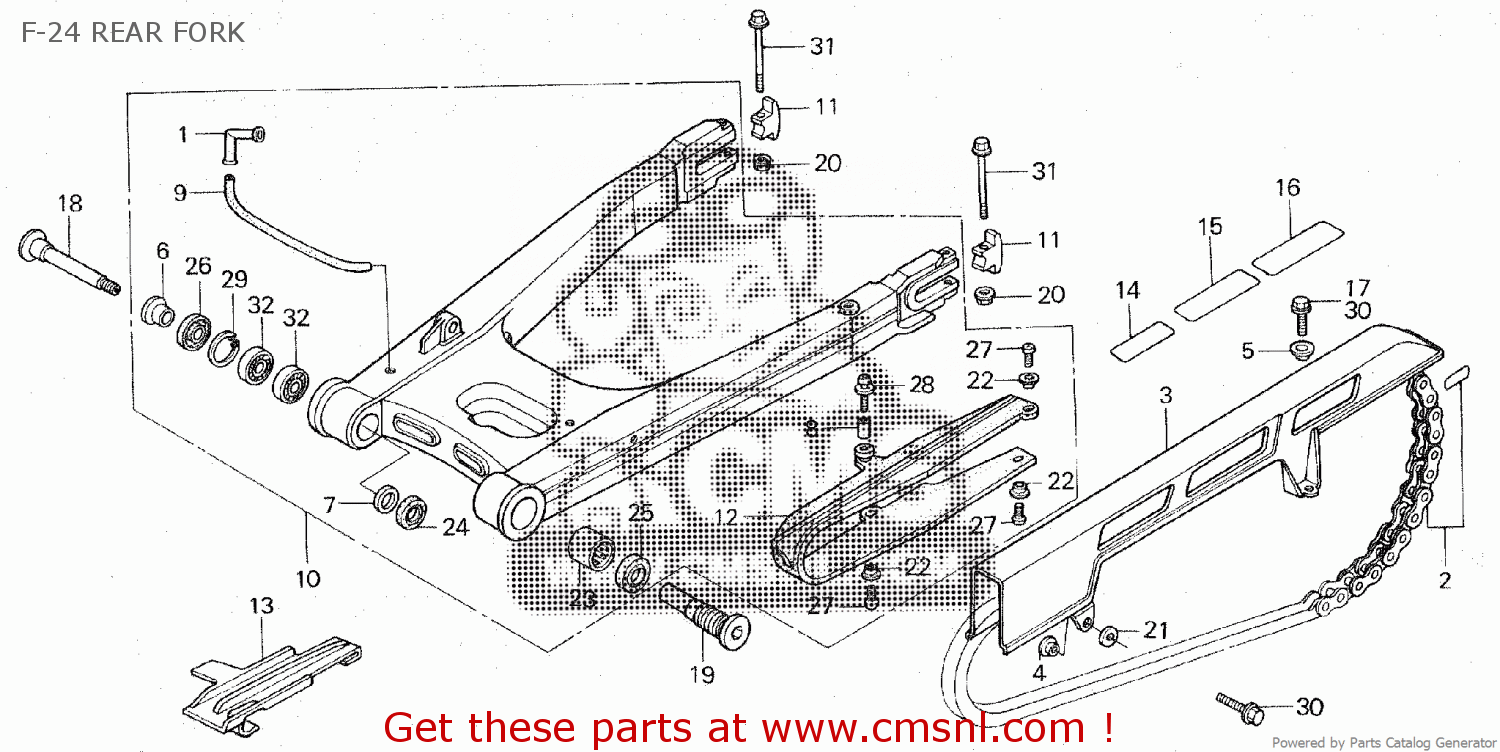 Honda VF750F INTERCEPTOR 1983 (D) F-24 REAR FORK - buy F-24 REAR FORK ...