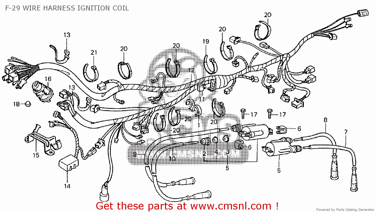 Honda VF750S SABRE 1982 (C) F-29 WIRE HARNESS IGNITION COIL - buy F-29 ...
