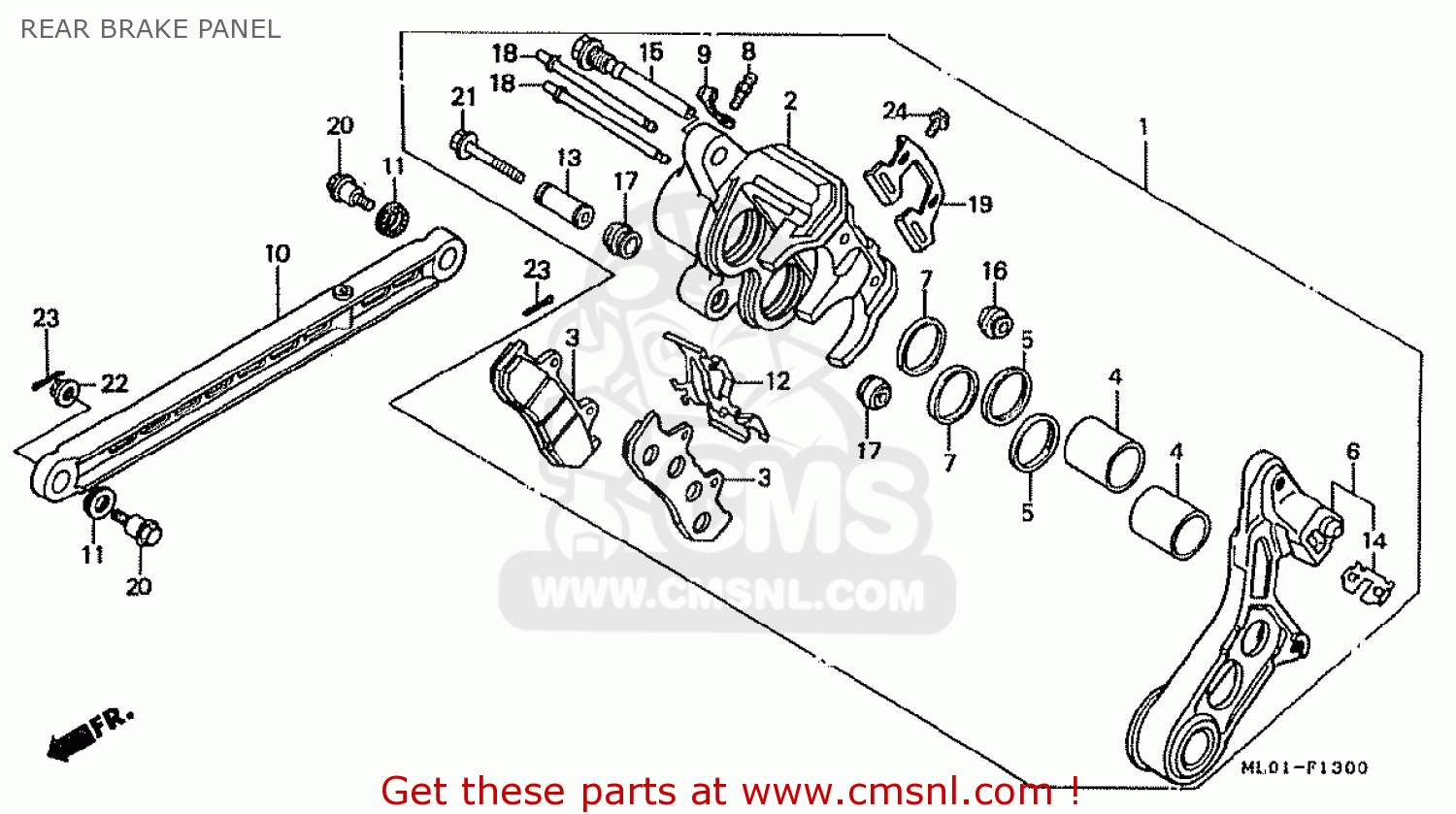 Honda VFR400R 1986 (G) JAPAN REAR BRAKE PANEL - buy REAR BRAKE PANEL ...