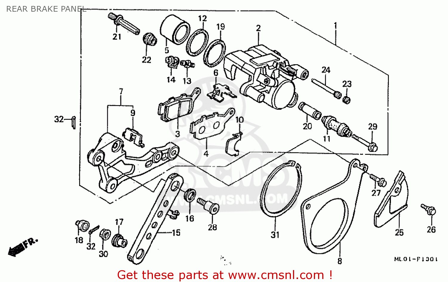 Honda VFR400R 1987 (H) JAPAN REAR BRAKE PANEL - buy REAR BRAKE PANEL ...