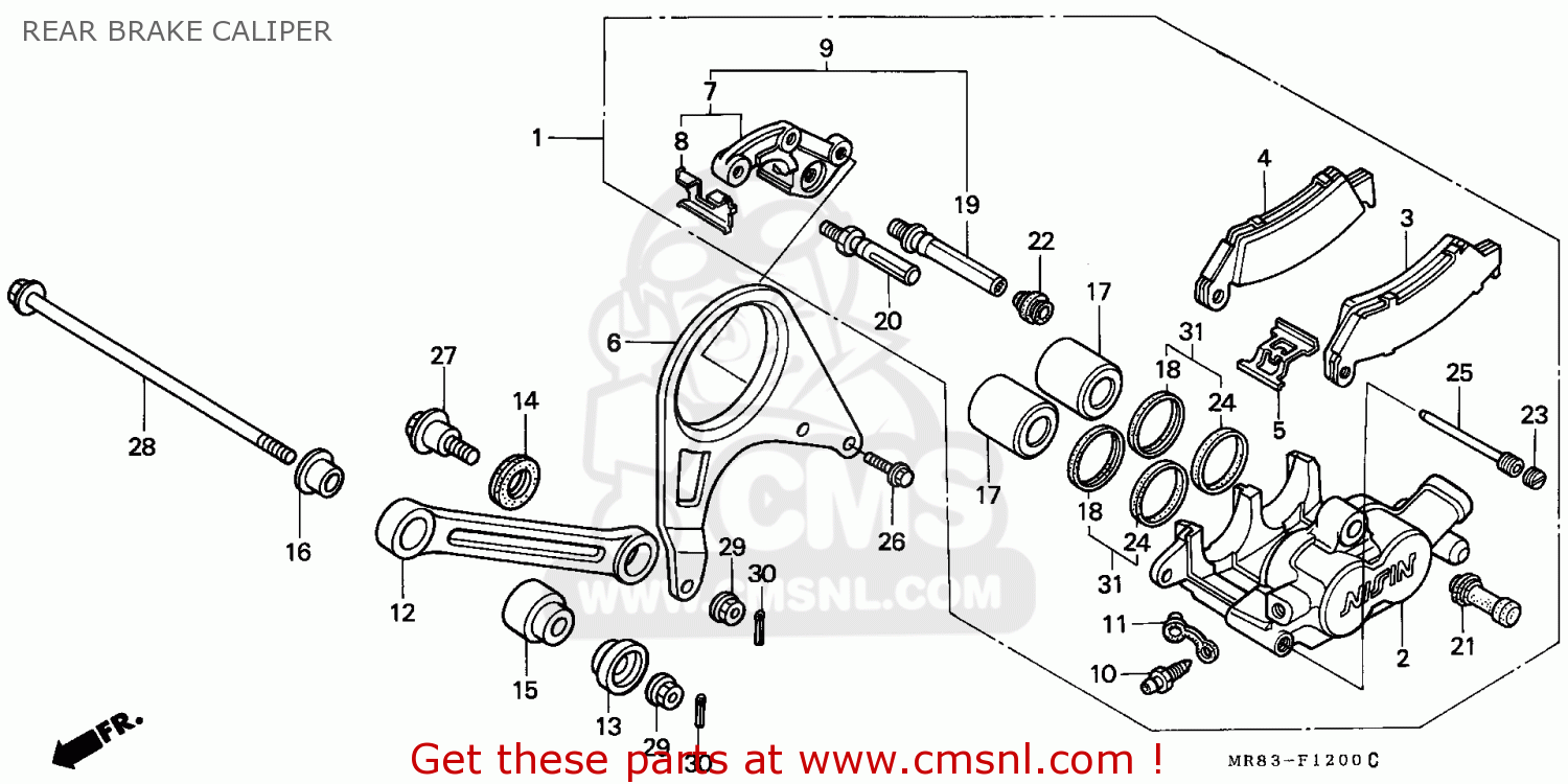Honda VFR400R3 1990 (L) AUSTRIA REAR BRAKE CALIPER - buy REAR BRAKE ...