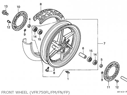 Honda Honda VFR750F 1990 (L) ENGLAND parts lists and schematics