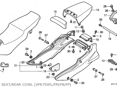 Honda VFR750F 1990 (L) NORTHERN EUROPE parts lists and schematics