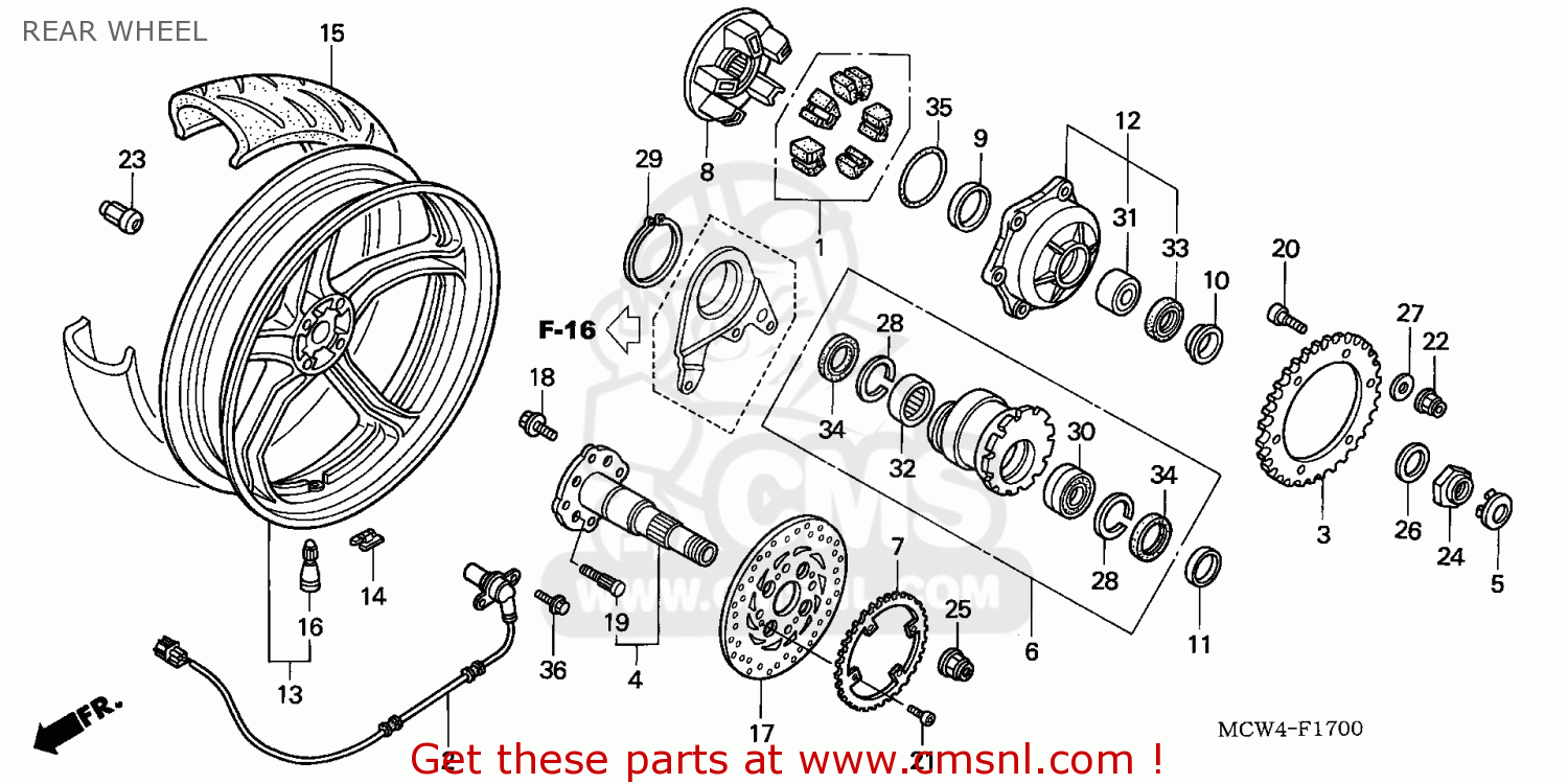 Honda VFR800 2002 (2) EUROPEAN DIRECT SALES REAR WHEEL - buy REAR WHEEL ...