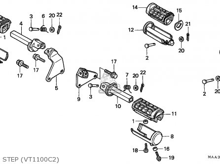 Honda VT1100C2 SHADOW 1996 (T) FRANCE parts lists and schematics