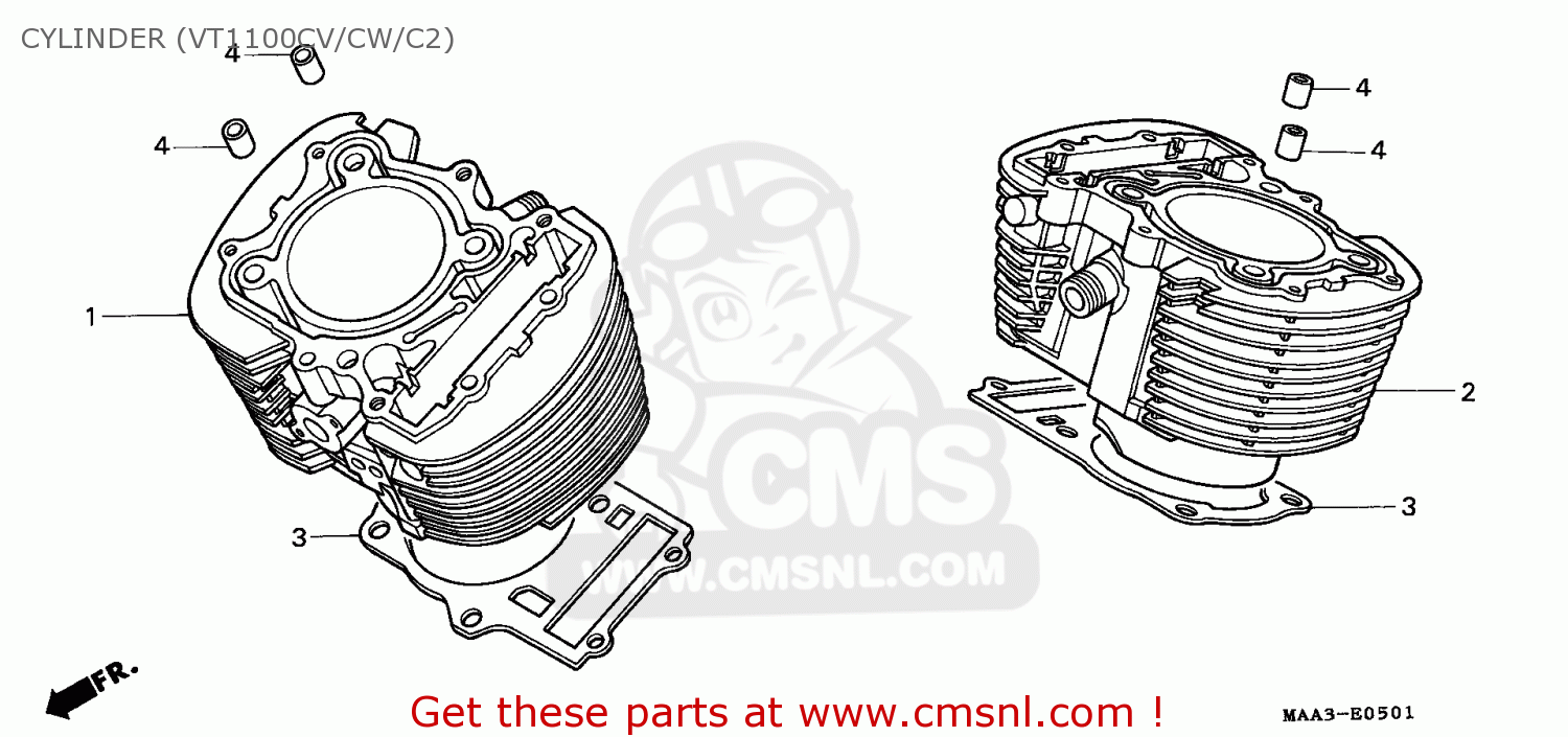 Honda VT1100C2 SHADOW 1997 (V) AUSTRALIA / RBM CYLINDER (VT1100CV/CW/C2 ...