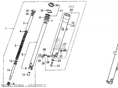 Honda VT1100C2 SHADOW ACE 1995 (S) USA CALIFORNIA parts lists and ...