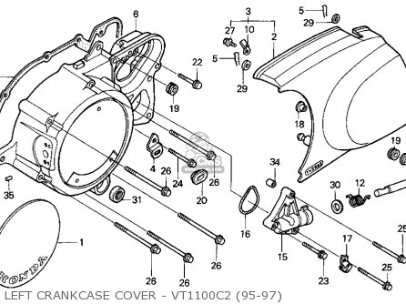 Honda VT1100C2 SHADOW ACE 1995 (S) USA CALIFORNIA parts lists and ...