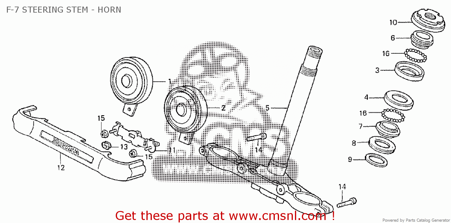 Honda VT750C SHADOW 1983 (D) F-7 STEERING STEM - HORN - buy F-7 ...