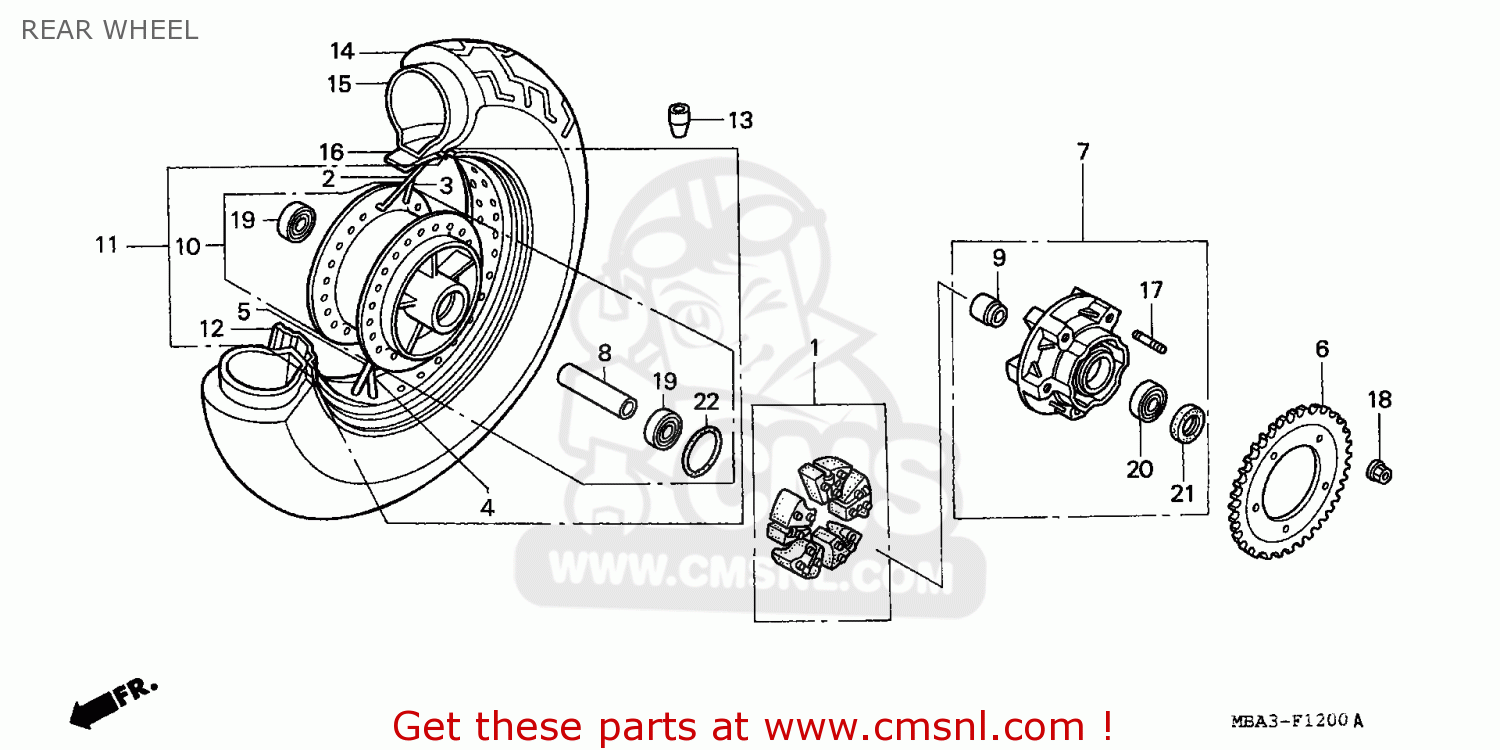 Honda VT750C SHADOW 1998 (W) SWITZERLAND / KPH REAR WHEEL - buy REAR ...