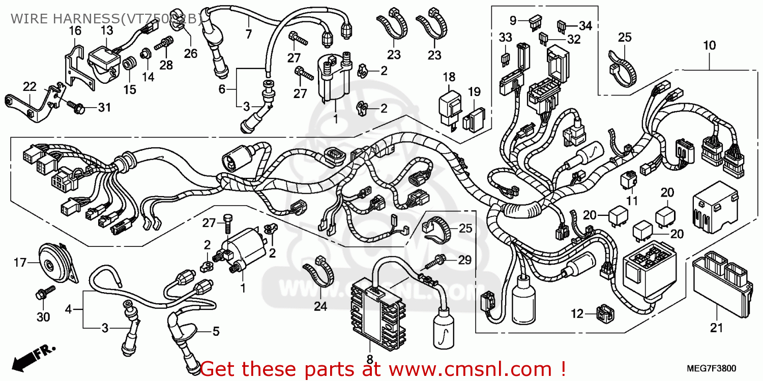 Honda VT750C2B 2011 (B) EUROPEAN DIRECT SALES WIRE HARNESS(VT750C2B ...