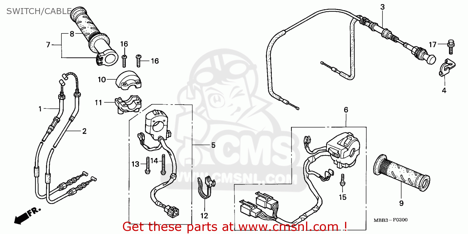 SWITCH/CABLE - VTR1000F FIRESTORM 2001 (1) CANADA / ASV LL