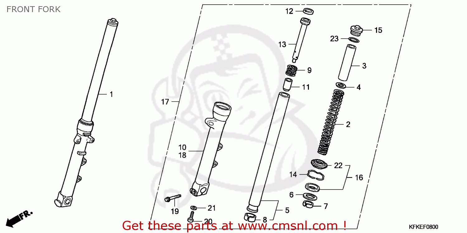 Honda VTR250 2009 (9) AUSTRALIA FRONT FORK - buy FRONT FORK spares online