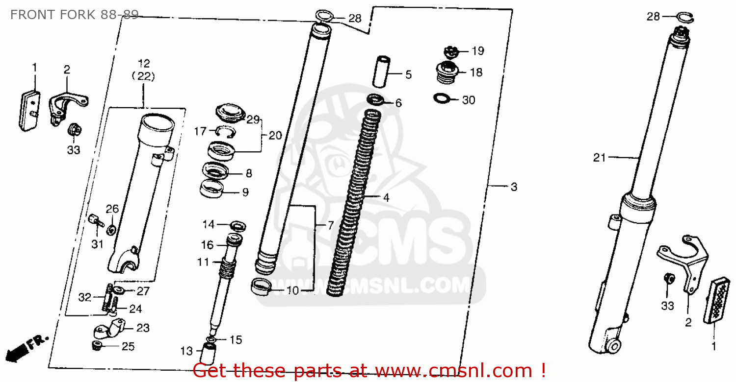 Honda VTR250 INTERCEPTOR VTR 1988 (J) USA parts lists and schematics
