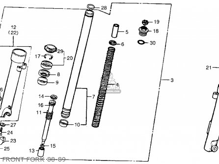 Honda VTR250 INTERCEPTOR VTR 1989 (K) USA parts lists and schematics