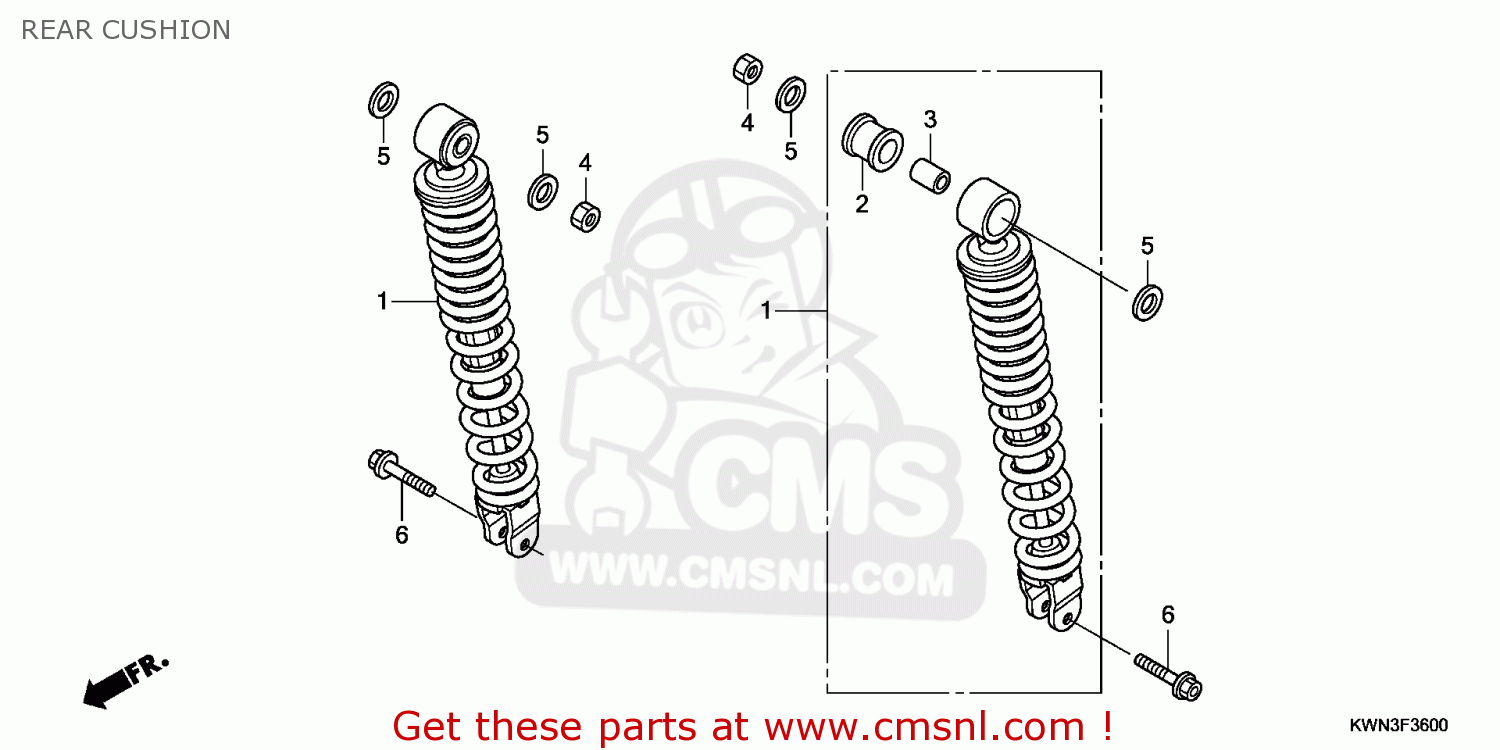Honda WW125EX2A 2010 (A) KOREA REAR CUSHION - buy REAR CUSHION spares ...