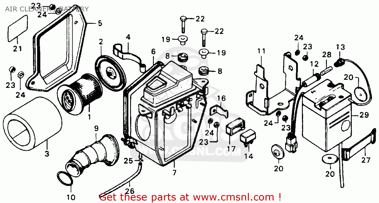 Honda XL100 1977 USA parts lists and schematics