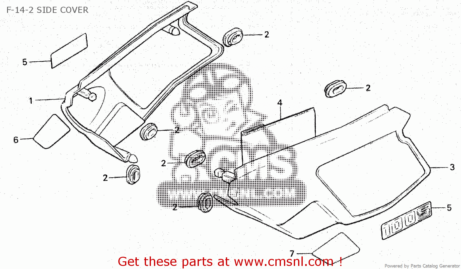 Honda XL100S 1983 (D) CANADA F-14-2 SIDE COVER - buy F-14-2 SIDE COVER ...