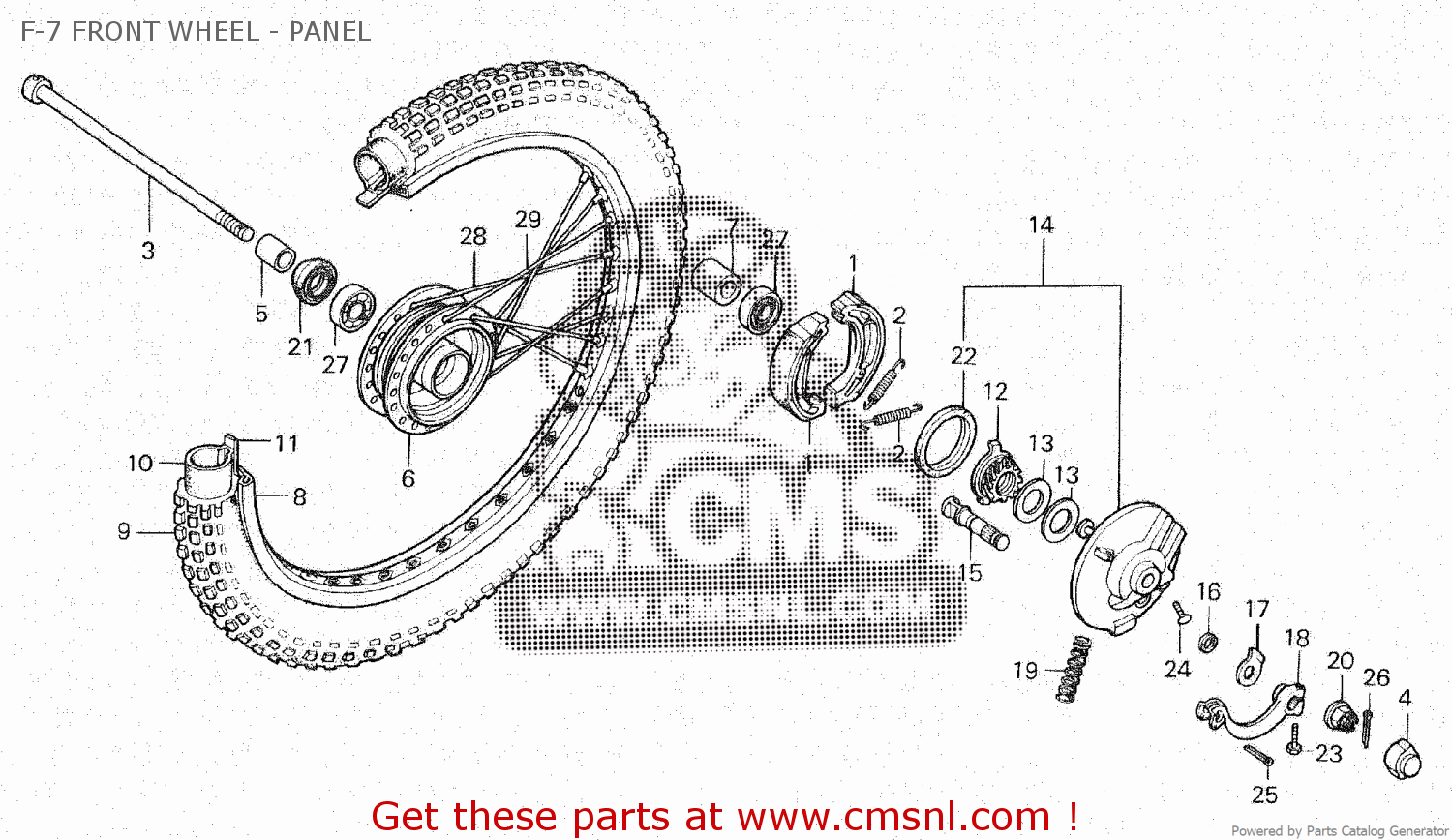 Honda XL125K2 U.S.A F-7 FRONT WHEEL - PANEL - buy F-7 FRONT WHEEL ...