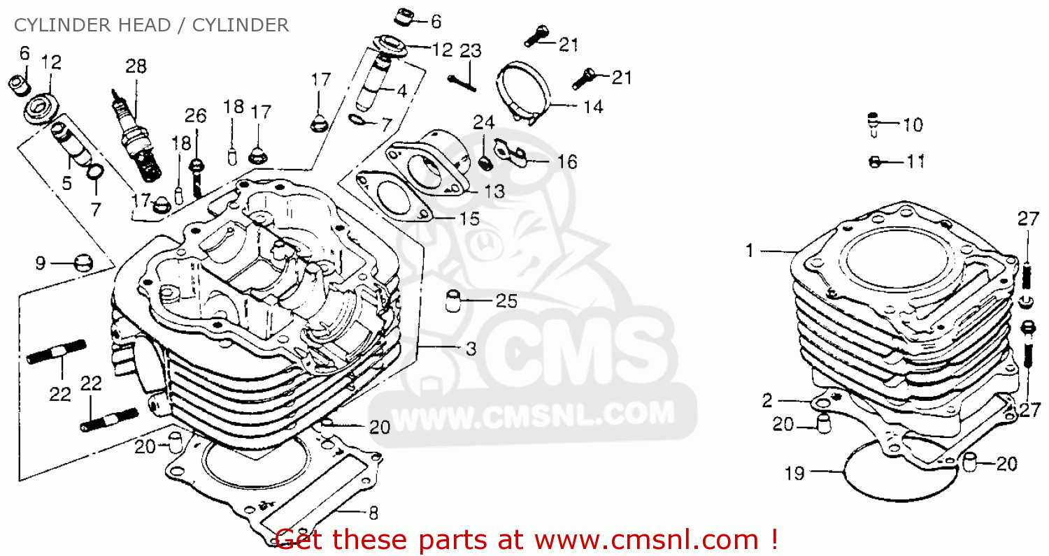 Honda XL175 K4 1977 USA parts lists and schematics