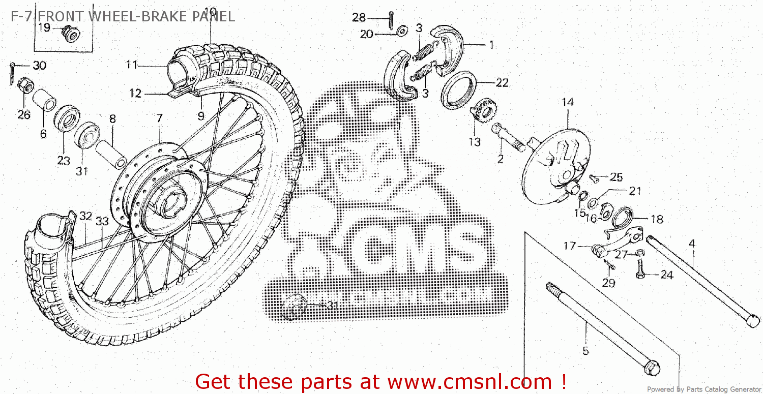 Honda XL175K5 U.S.A F-7 FRONT WHEEL-BRAKE PANEL - buy F-7 FRONT WHEEL ...