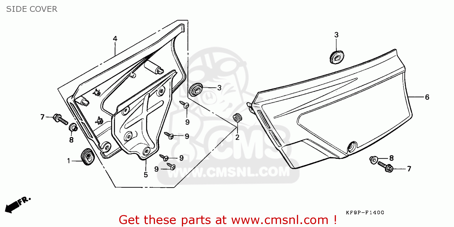 Honda XL185S 1993 (P) AUSTRALIA SIDE COVER - buy SIDE COVER spares online