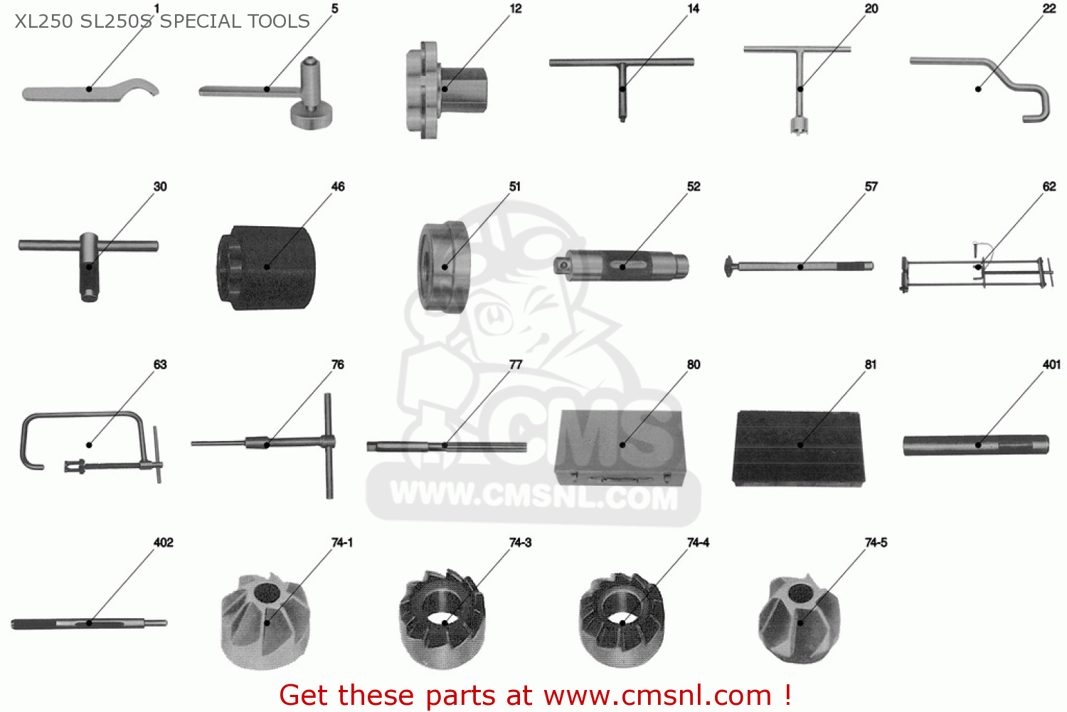 Honda XL250 SL250S SPECIAL TOOLS XL250 SL250S SPECIAL TOOLS - buy XL250 ...