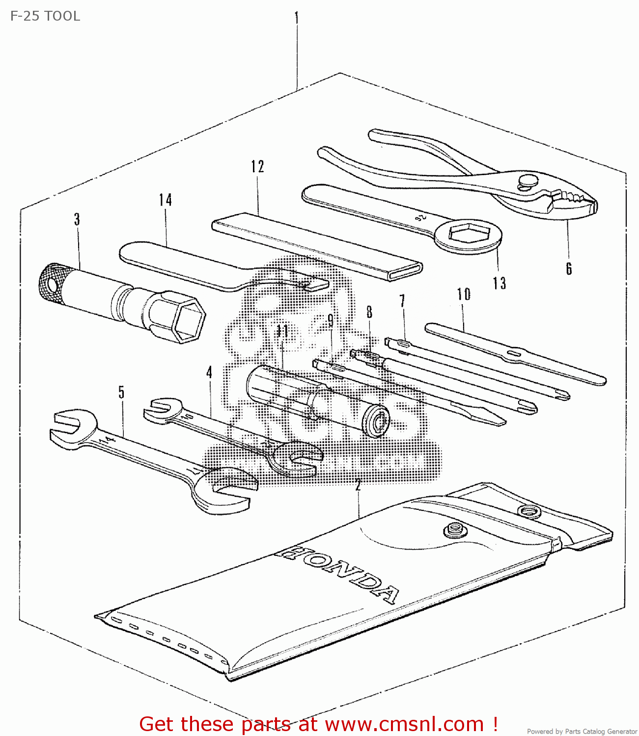 Honda XL250 U.S.A F-25 TOOL - buy F-25 TOOL spares online