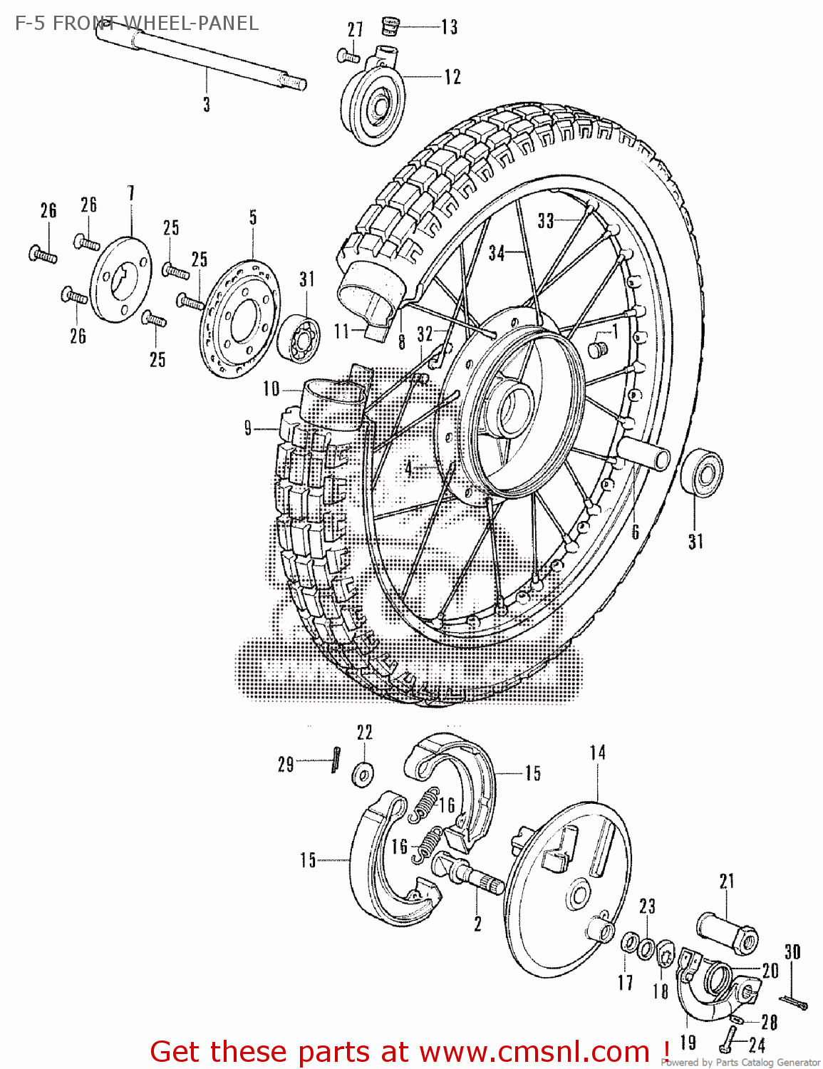 Honda XL250 U.S.A F-5 FRONT WHEEL-PANEL - buy F-5 FRONT WHEEL-PANEL ...