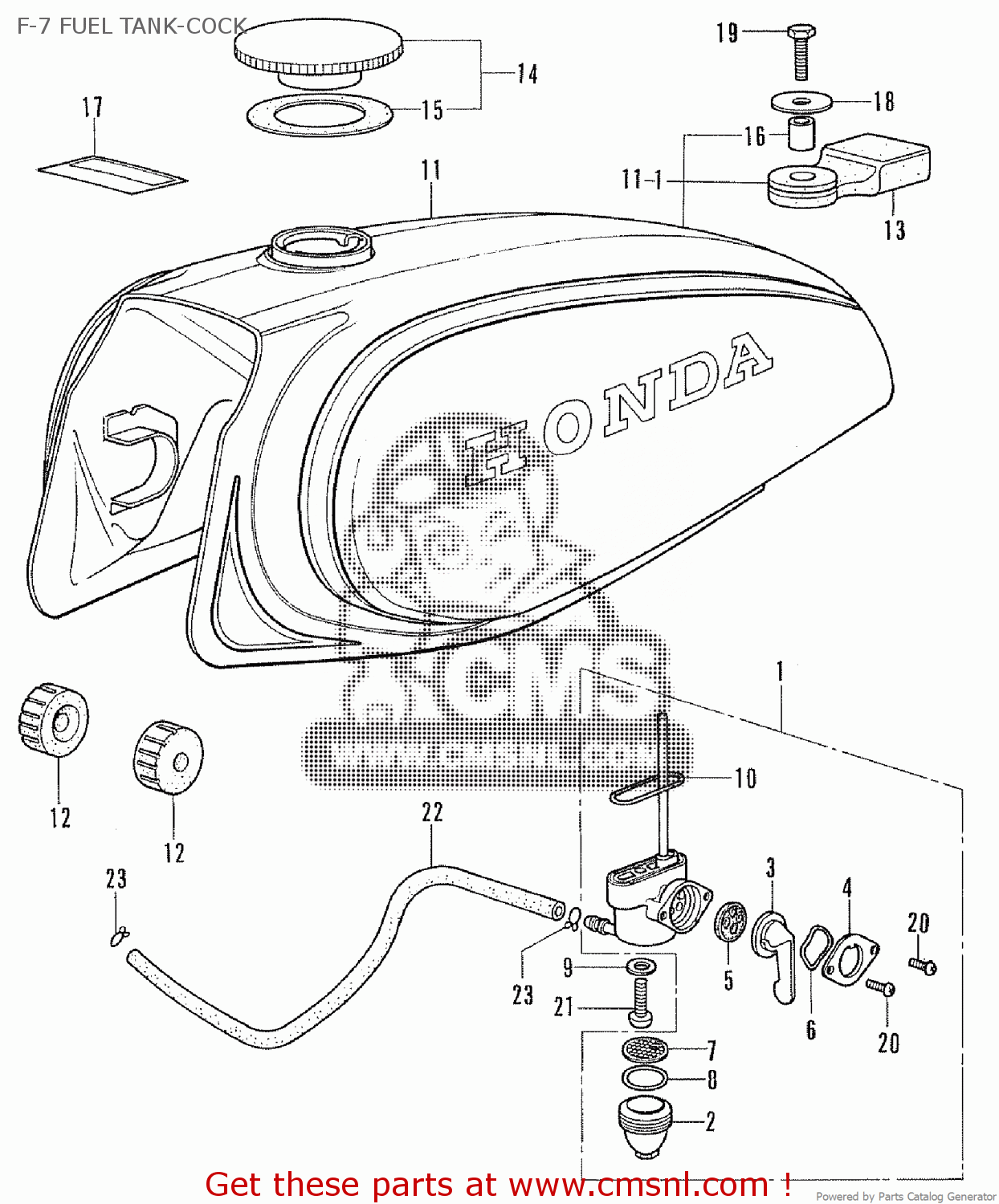 Honda XL250 U.S.A F-7 FUEL TANK-COCK - buy F-7 FUEL TANK-COCK spares online