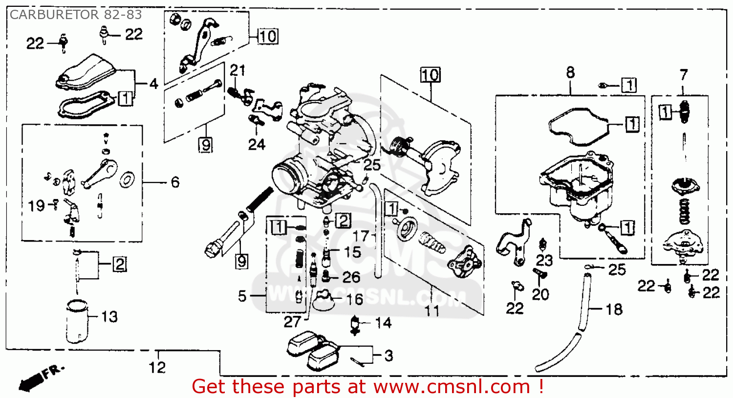 Honda Honda XL250R 1982 (C) USA parts lists and schematics