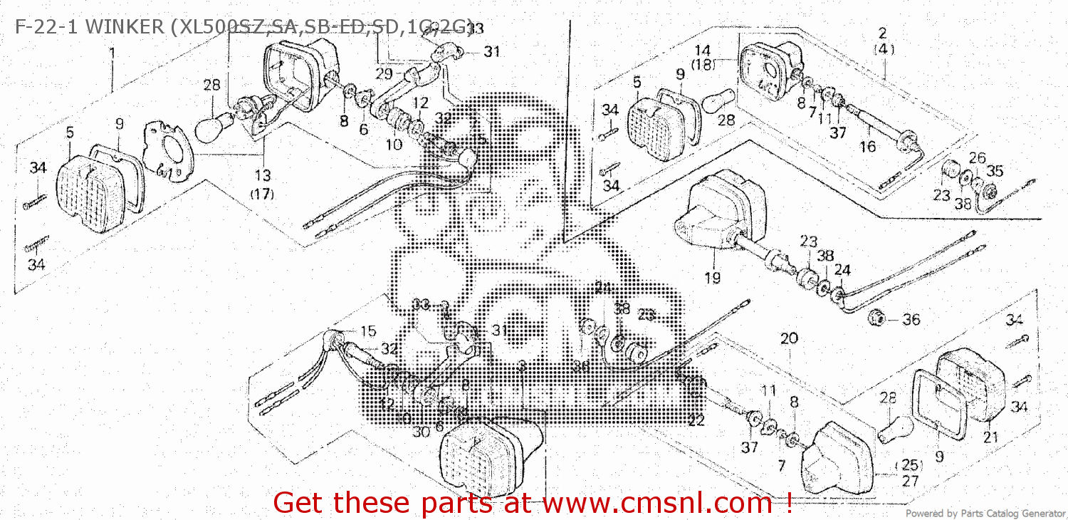 Honda XL500S 1980 (A) BELGIUM parts lists and schematics