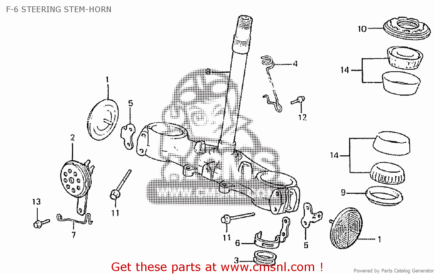 Honda XL600R 1985 (F) F-6 STEERING STEM-HORN - buy F-6 STEERING STEM ...
