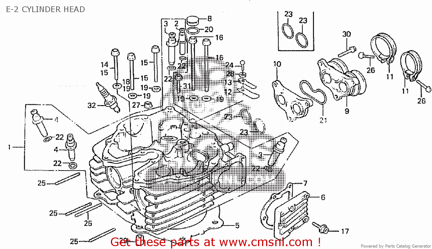 Honda XL600R 1986 (G) E-2 CYLINDER HEAD - buy E-2 CYLINDER HEAD spares ...