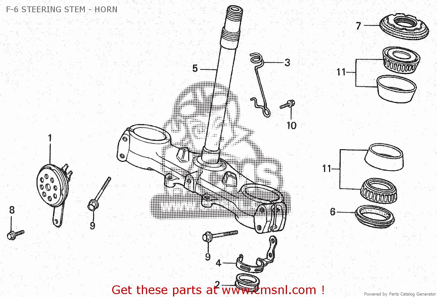 Honda XL600RM 1986 (G) F-6 STEERING STEM - HORN - buy F-6 STEERING STEM ...