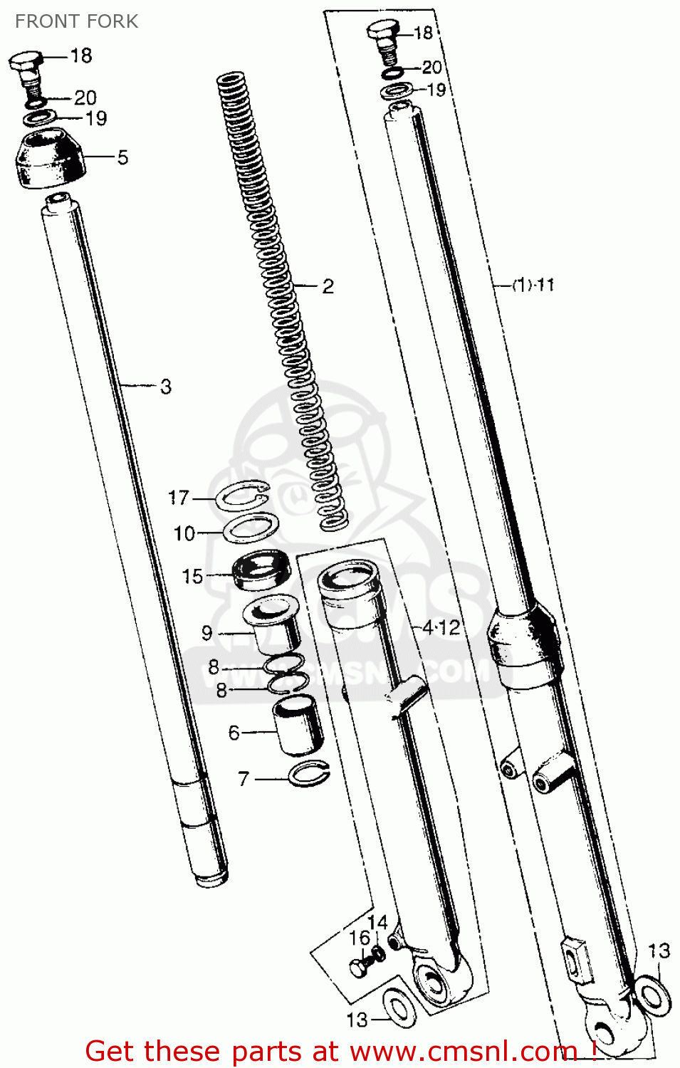 Honda XL70 1976 USA parts lists and schematics