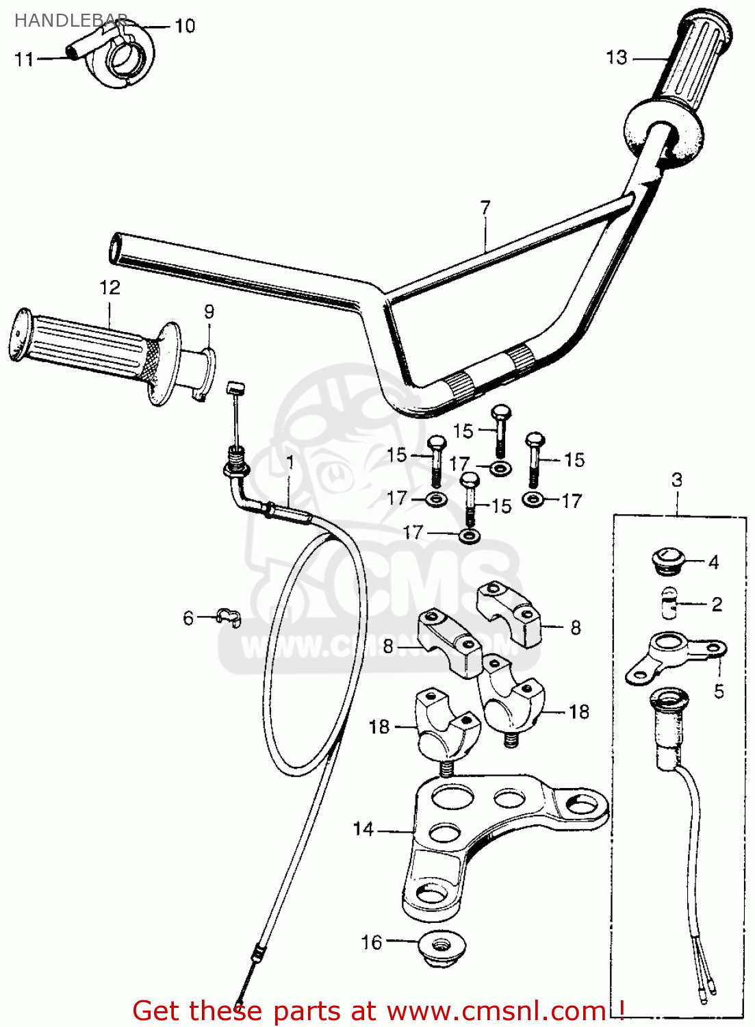 Honda XL70 1976 USA parts lists and schematics