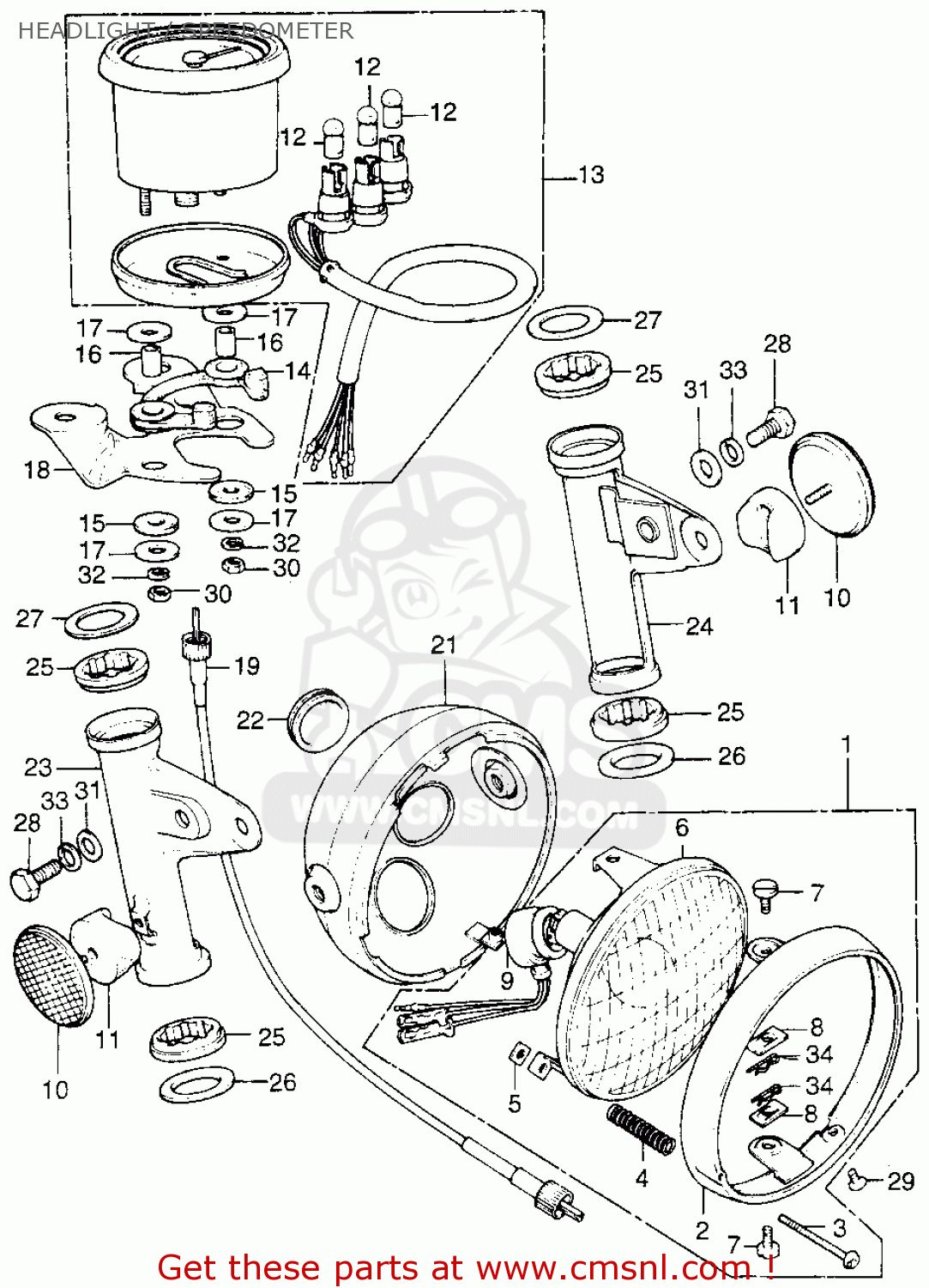 Honda XL70 1976 USA parts lists and schematics