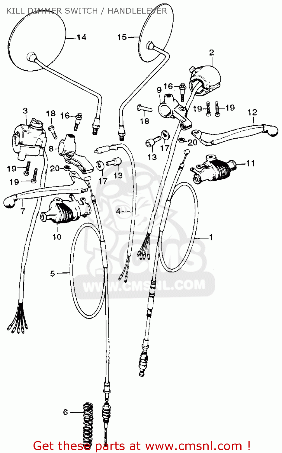 Honda XL70 1976 USA parts lists and schematics