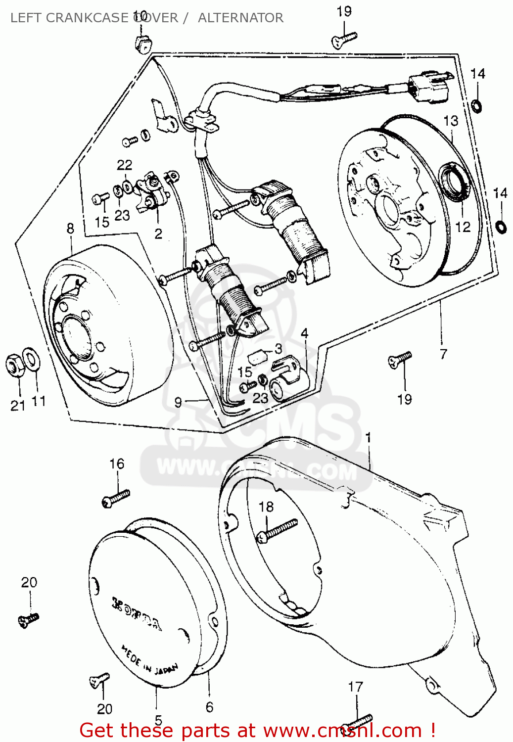 Honda XL70 1976 USA parts lists and schematics