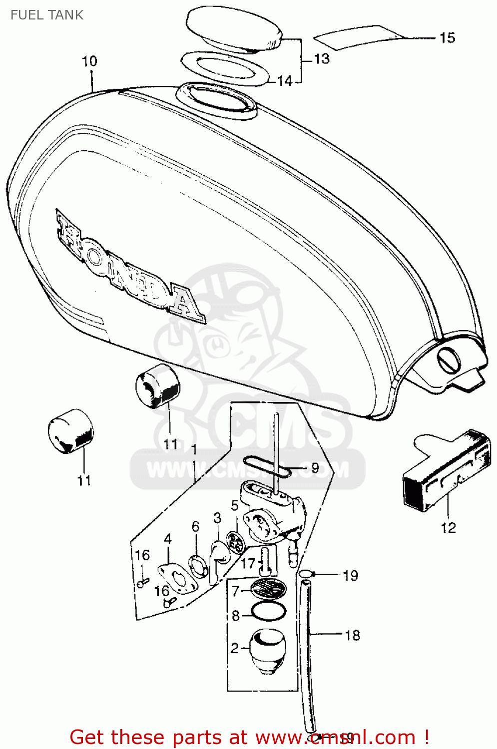 Honda Honda XL70 K0 1976 USA parts lists and schematics