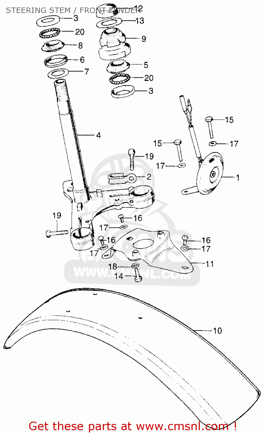 Honda Honda XL70 K0 1976 USA parts lists and schematics